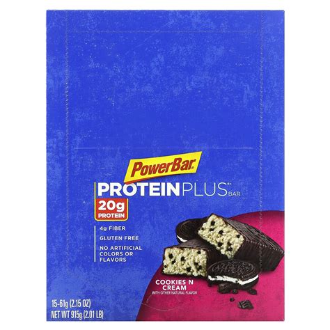 Powerbar Protein Plus Bar Cookies N Cream 15 Bars 215 Oz 61 G Each