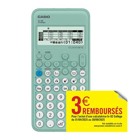 Calculatrice Casio Fx92 Collège Scientifique Classwiz Chez