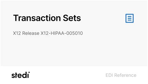 Edi Transaction Sets Stedi