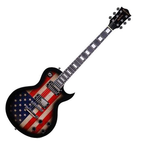 Leo Jaymz Arched Top Electric Guitar Us Flag