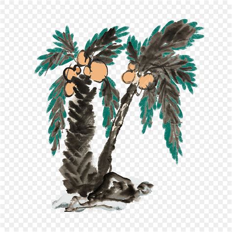 코코넛 나무 일러스트 시원한 여름 나무 꽃 국가 스타일 Png 일러스트 및 Psd 이미지 무료 다운로드 Pngtree