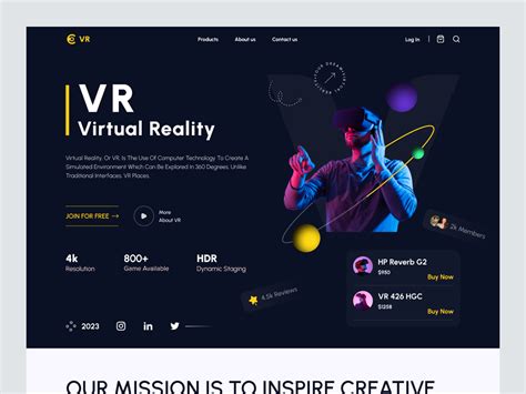 Virtual Reality Landing Page Behance
