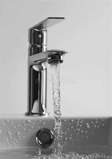 Water Running From Chrome Tap Stock Photo Image Of Equipment Bath