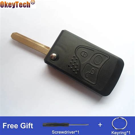 OkeyTech 3 Buttons Modified Flip Folding Car Remote Control Key Shell