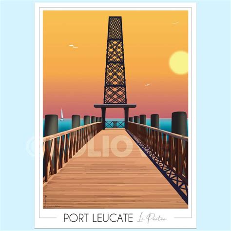 Affiche Port Leucate Ponton Travel Poster Foliove