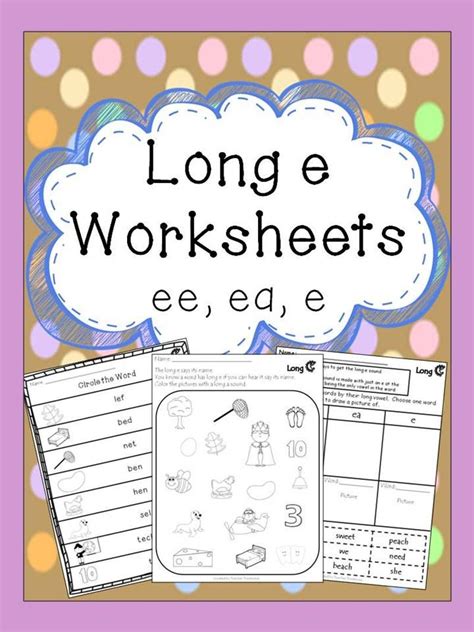 Long E Worksheets Ee Ea E Long E Vowel Teams Worksheets Long