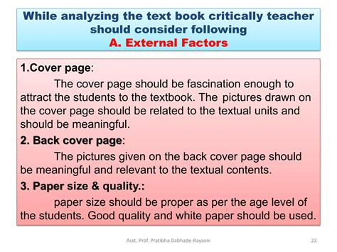 Textbook Analysis By Asst Prof Pratibha Dabhade Raysoni Pdf