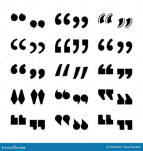 Quotation Mark Set Of Quotation Marks Punctuation Marks Stock