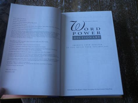 READERS DIGEST WORD POWER DICTIONARY
