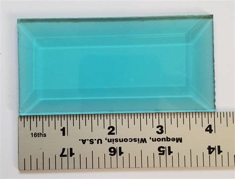 2 X 3 Inch Turquoise Rectangle Bevels 6 Pack The Avenue Stained Glass