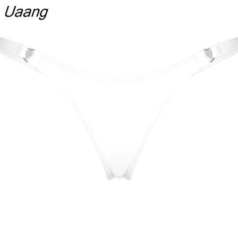 Uaang Women Sexy Latex Pvc Leather G String Panties Briefs Underwear
