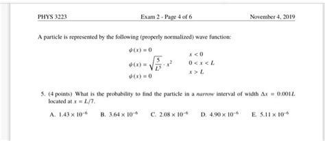 Solved A Particle Is Represented By The Following Properly