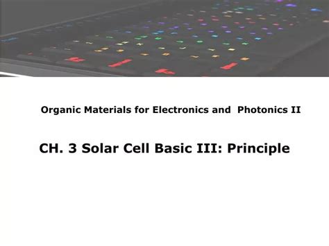 Ppt Ch 3 Solar Cell Basic Iii Principle Powerpoint Presentation