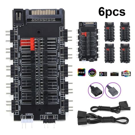 Ventilador Refrigeración 2 En 1 Hub 5v 3pin Argb Sata Power Multi
