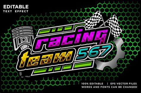 Premium Vector Racing Font Number Race Car Style Font Editable Text