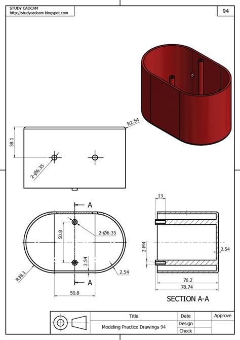 Pin By Studycadcam On D Modeling Practice Cad Drawing Autocad