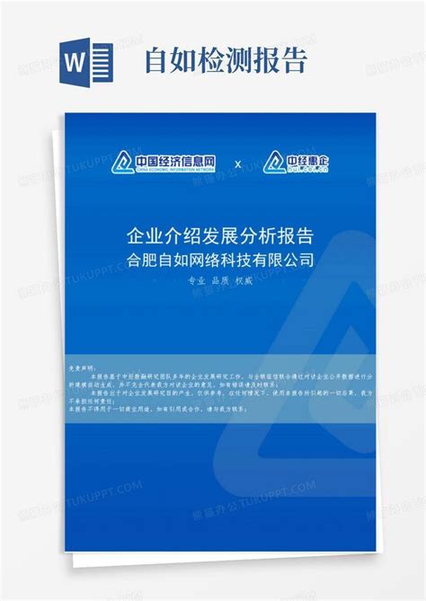 合肥自如网络科技有限公司介绍企业发展分析报告word模板下载编号lnzzdopj熊猫办公