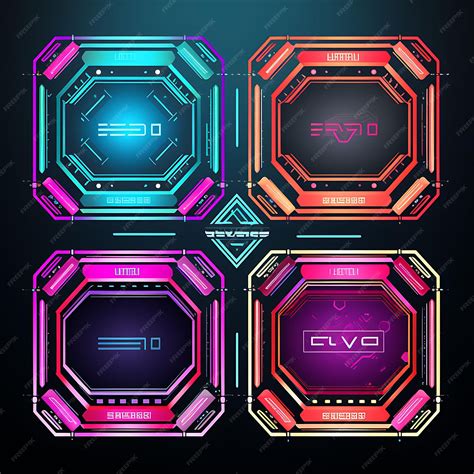 Premium Photo A Retro Futurism Frame Design Geometric Patterns And