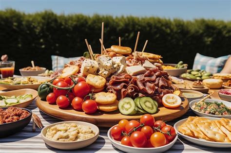 Premium Photo A Table Topped With Lots Of Different Types Of Food