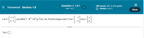 Solved Homework Section Let A T U Question Chegg Com