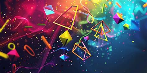 a modern and colorful abstract design with geometric shapes creating
