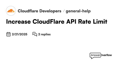 Increase Cloudflare Api Rate Limit Cloudflare Developers