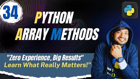34 Array In Python And Methods By Rohit Tyagi Pythonarray Pythonforbeginnerss Youtube