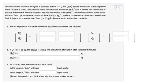 Solved The Flow System Shown In The Figure Is Activated
