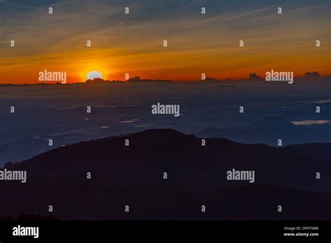 Sunrise Over Sri Lankan Highlands Viewed From Lipton S Seat Viewpoint