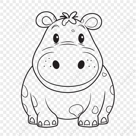 아이들을 위한 귀엽고 재미있는 하마 색칠 페이지 개요 스케치 드로잉 벡터서브웨어주둥이 Png 일러스트 무료 다운로드 Lovepik