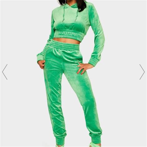 Pants And Jumpsuits Dollskill Selfie Socialite Jogger Set Green Poshmark