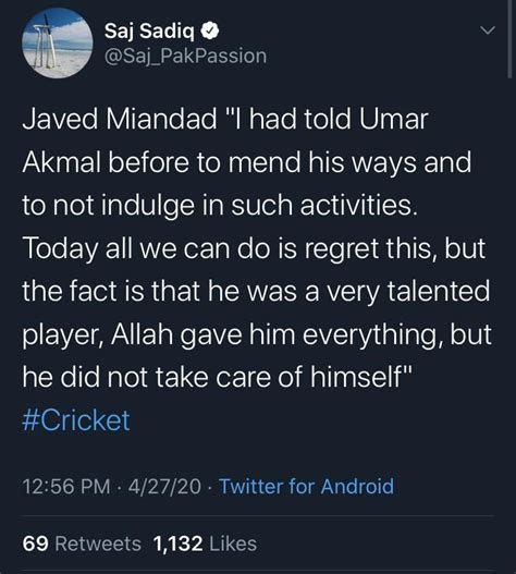 Javed Miandad On The Umar Akmal Verdict R Cricket