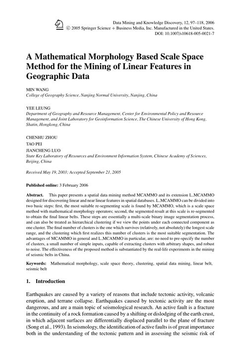 pdf a mathematical morphology based scale space method for the mining