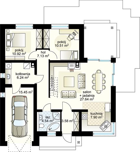 Projekt domu Alfa 78.46 m² - Domowe Klimaty One Floor House Plans, 2 ...