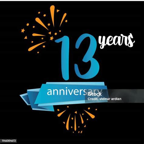 13 기념일 픽토그램 아이콘 년 생일 로고 레이블 벡터 일러스트입니다 검은 배경에 고립벡터 0명에 대한 스톡 벡터 아트 및 기타 이미지 Istock