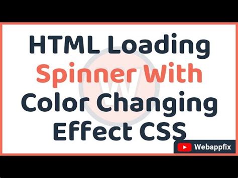 HTML Loading Spinner With Color Changing Effect CSS Spinner Loader Animation HTML CSS