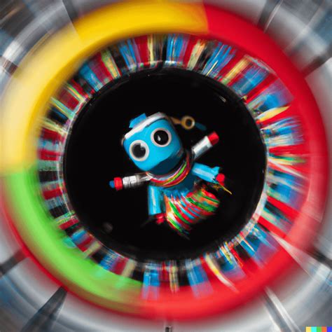 Tinker Toy Robot Flying Through A Wormhole As He Defies Space Time R