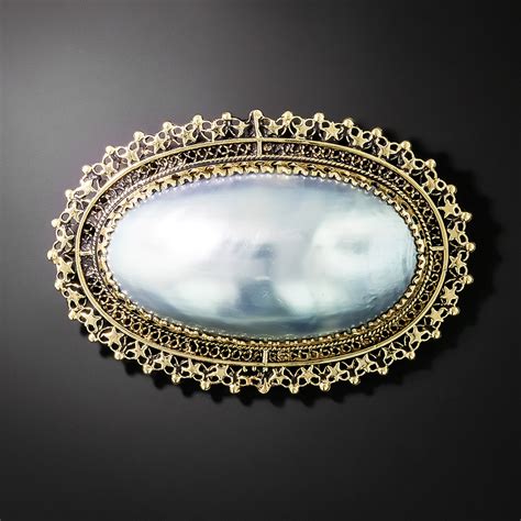 Large Vintage Abalone Mabe Pearl Broochpendant
