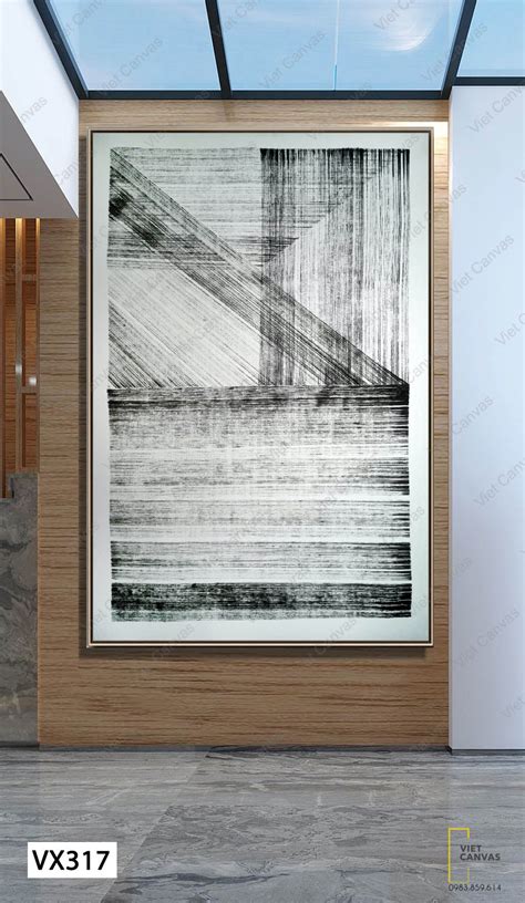 Tranh Trừu Tượng Trắng Đen Vx317 Viet Canvas