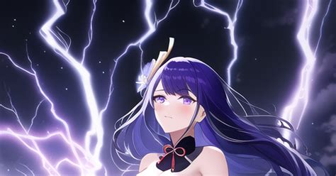 雷電将軍 Aiが描き出した 原神 雷電将軍 Raiden Shogun 4 Vitsuのイラスト Pixiv