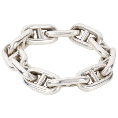 Vintage Hermes Sterling Silver Anchor Link Chain Bracelet At 1stdibs