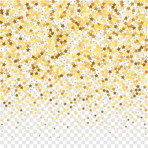 투명한 배경에 스타 킨 콘티 상품권 선물 카드 템플릿 고립 된 평평한 생일 카드 골든 스타스 배너 터 골드 글리터 바닥에 떨어지는 입자 크리스마스 파티 프레임