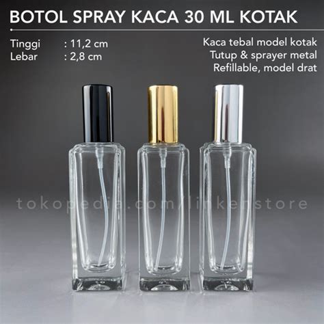 Jual Botol Spray Ml Kaca Tebal Kotak Persegi Refill Isi Ulang Parfum Hitam Pcs