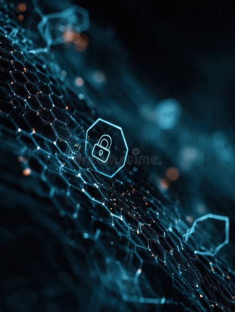 Cybersecurity Hexagonal Data Mesh Stock Illustrations 97