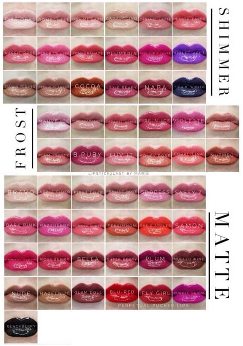 Lipsense Lipsense Color Chart Senegence Lipsense Colors Etsy Artofit