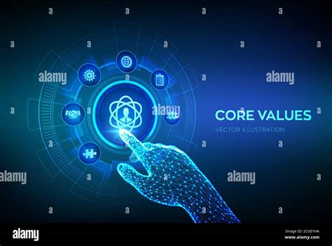 Core Values Responsibility Ethics Goals Company Concept On Virtual