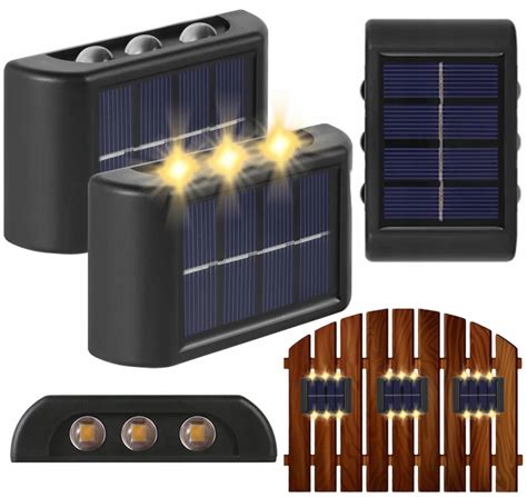 LAMPKA SOLARNA LED LAMPA NA ŚCIANĘ OGRODZENIE PŁOT KINKIET 2 szt