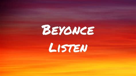 Beyonce Listen Soundtrack Dreamgirls Lyrics Youtube