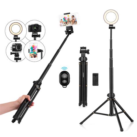 Andoer 1 5m 59in 2 In 1 Tripod Stand Extendable Selfie Stick Aluminum
