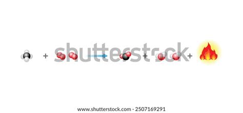 Combustion Reaction Chemical Reaction Hydrocarbon Oxygen Stock Vector
